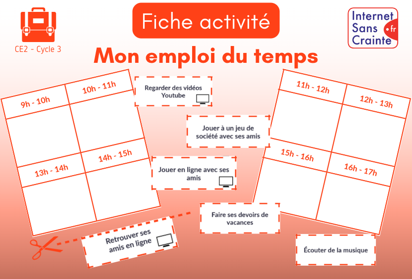 Mon emploi du temps - Internet Sans Crainte Mon emploi du temps - Internet Sans Crainte